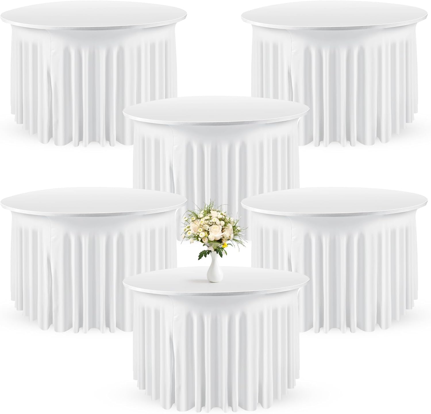 Amazon.com: Preboun 6 Pack Spandex Round Tablecloths - 5 Ft/ 60 Inch ...