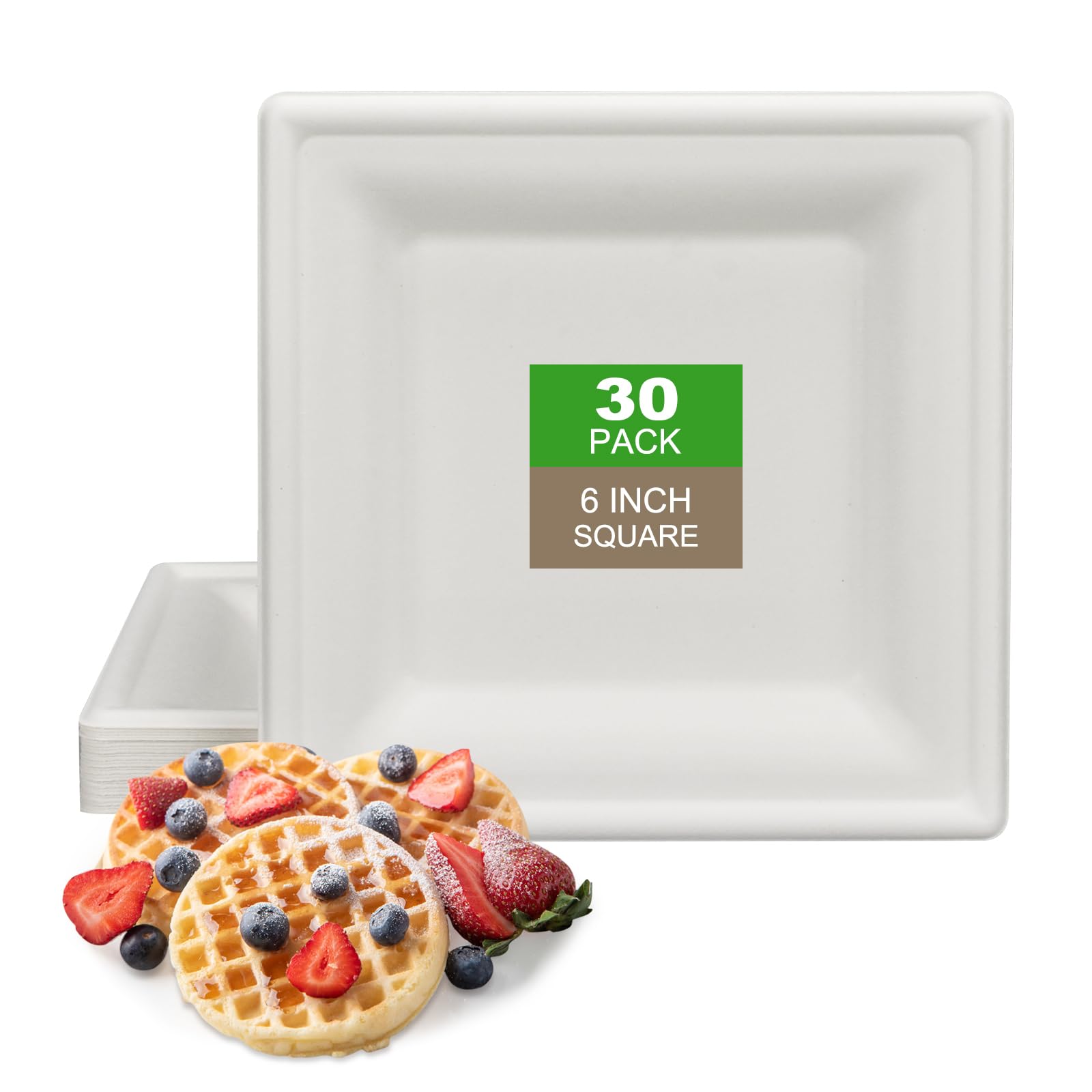 Snapklik.com : BangShou 30 Pack 6 Inch Disposable Biodegradable Plates