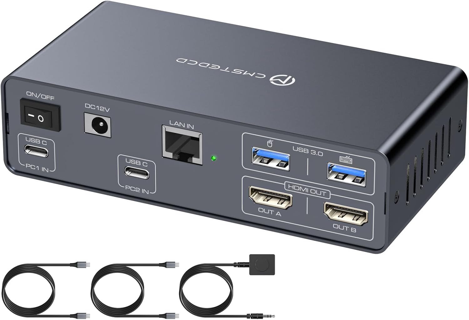 Amazon.com: USB C KVM Switch 2 Monitors 2 Computers 4K60Hz HDMI KVM ...