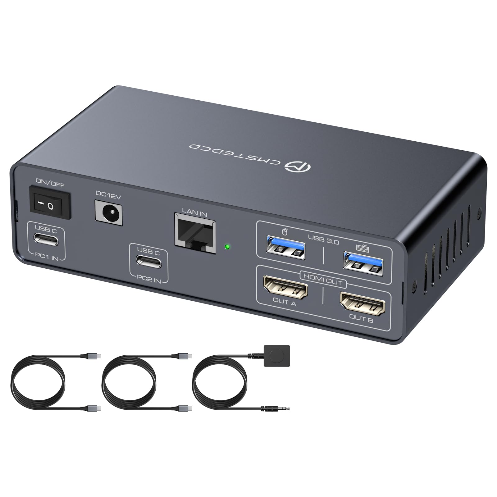 Amazon.com: USB C KVM Switch 2 Monitors 2 Computers 4K60Hz HDMI KVM ...
