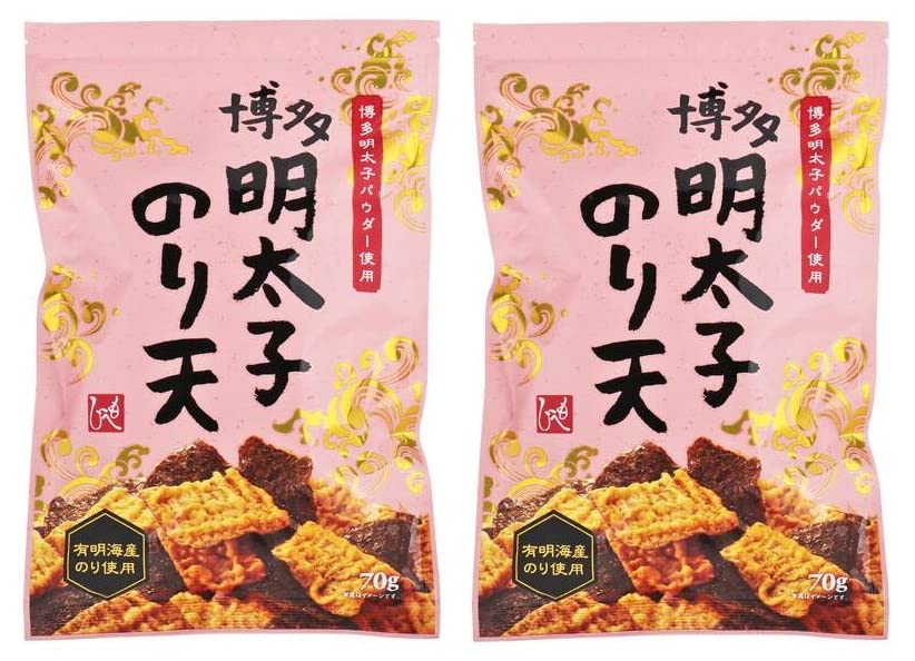 Amazon.co.jp: 【まとめ買い】KALDI カルディオリジナル 博多明太子のり天 70g×2袋 有明海産の海苔 少しピリ辛な博多明太子パウダー使用 おやつ・おつまみ うどんやそばにも ...