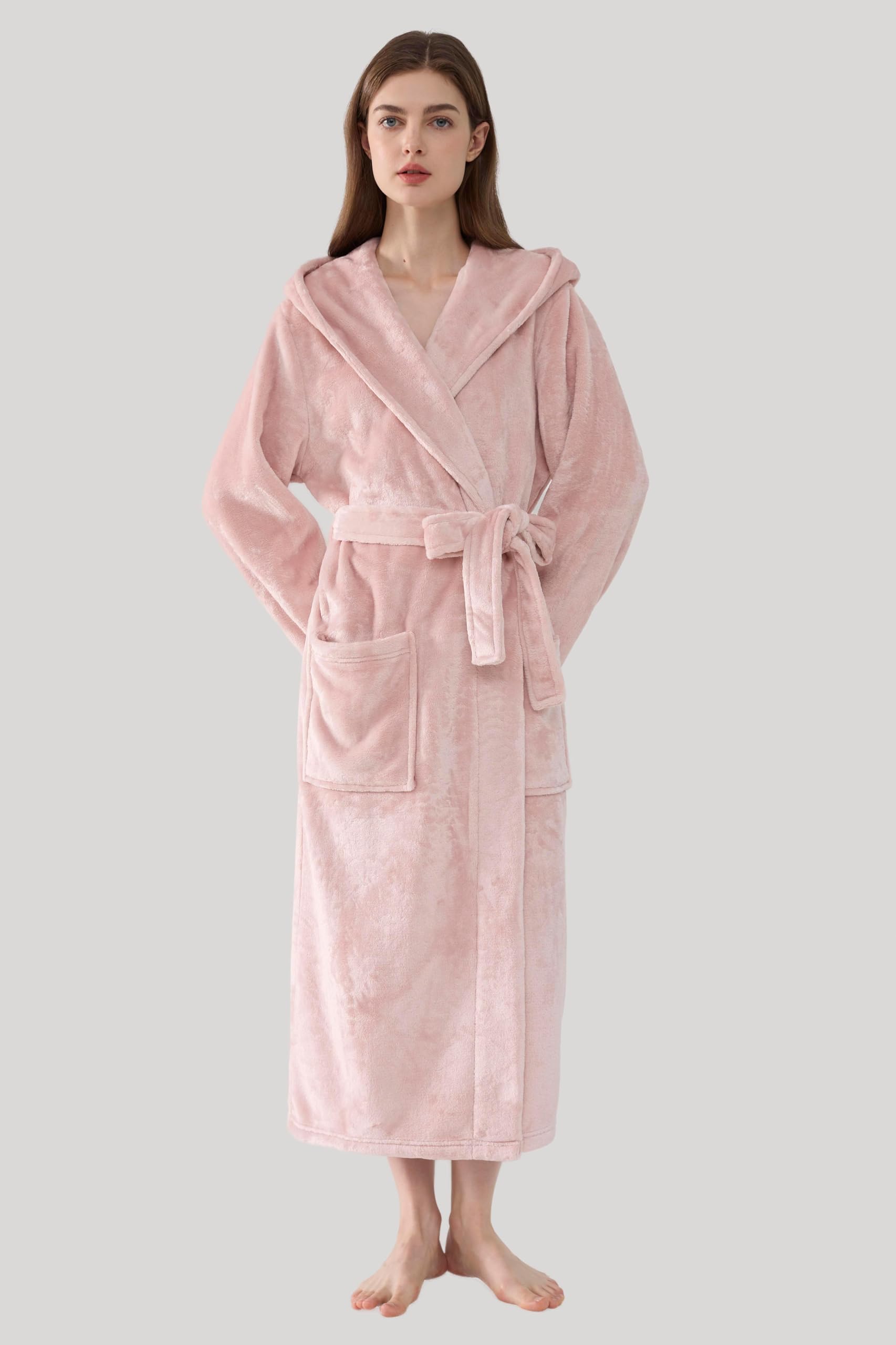 Snapklik.com : Amorbella Womens Long Hooded Robe Warm Fuzzy Thick ...
