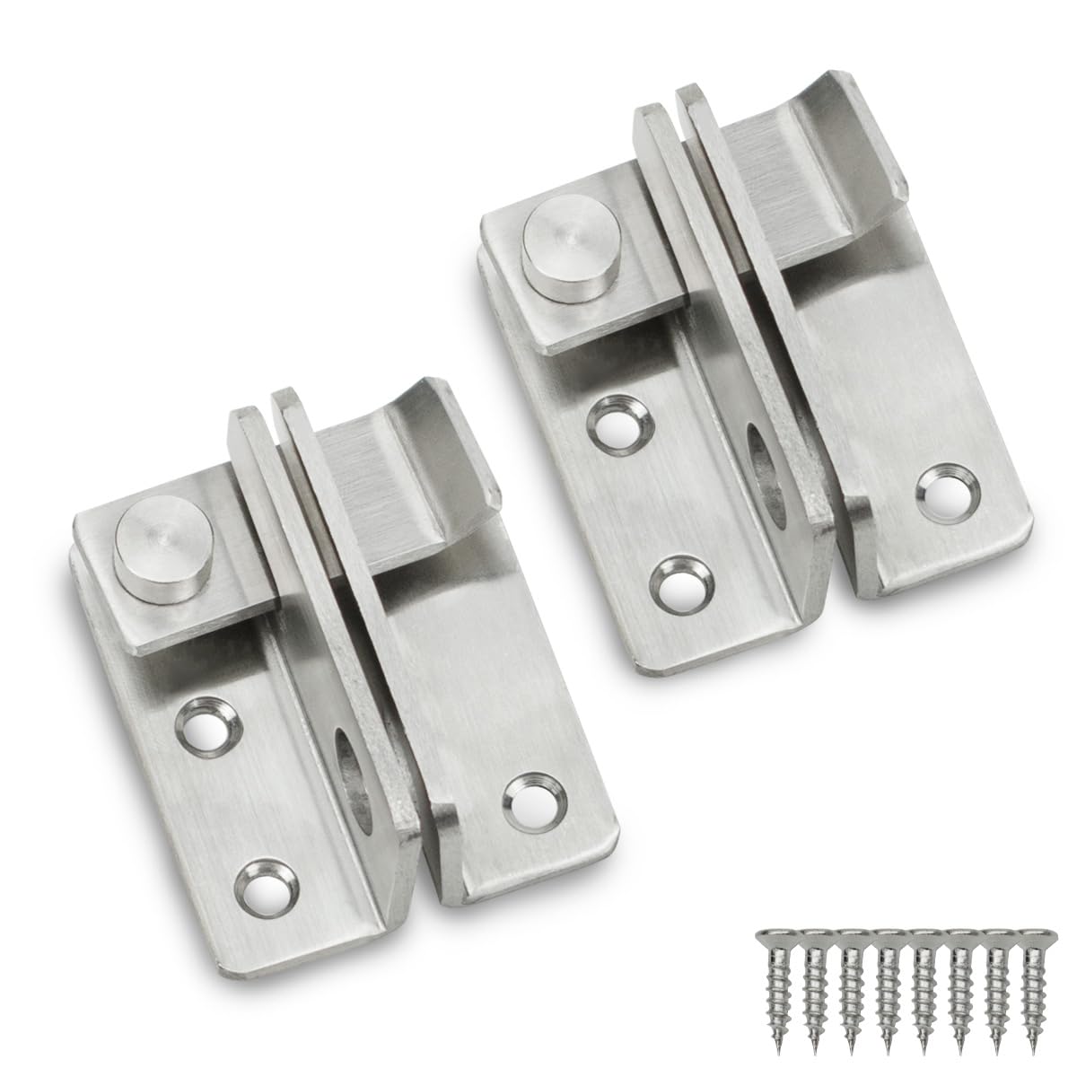 Snapklik.com : Bwintech 2 Pcs 2.4 Inch Satin Nickel Flip Gate Latches