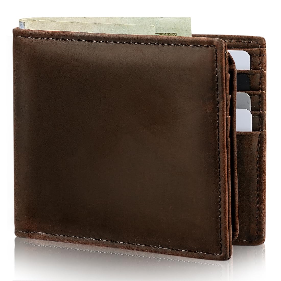 Amazon.com: Artpaxy Mens Wallet Genuine Leather Bifold RFID Blocking ...