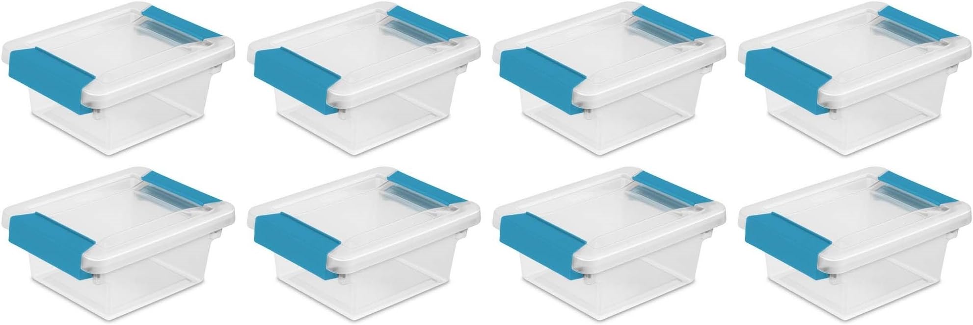 Amazon.com: Sterilite Mini Clip Box, Clear with Blue Aquarium Latches ...