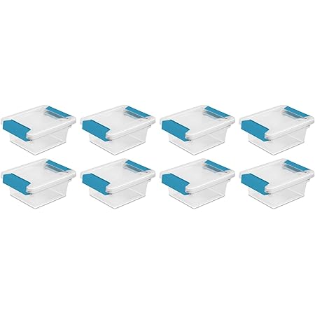 Amazon.com: Sterilite 19618606 Small Clip Clear Storage Box With ...