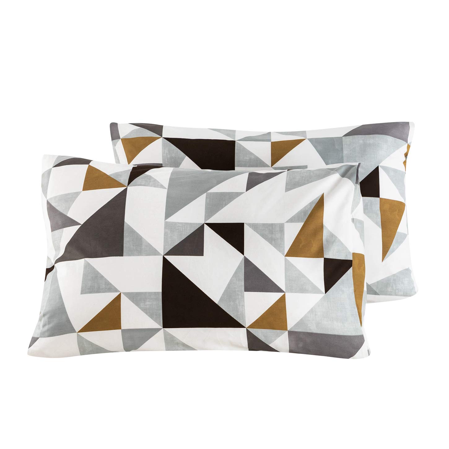 Amazon.com: SUSYBAO 100% Cotton Pillowcases Queen Size Set of 2 Gray ...