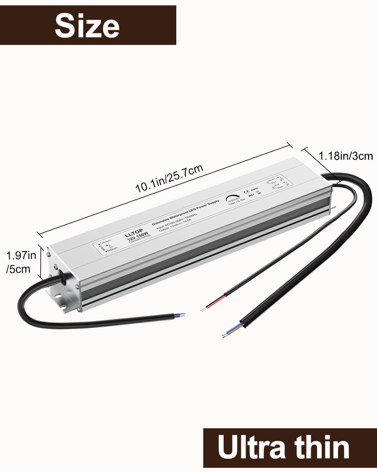 Snapklik.com : Dimmable LED Driver 150W 12V Waterproof IP67 Triac 0-10v ...