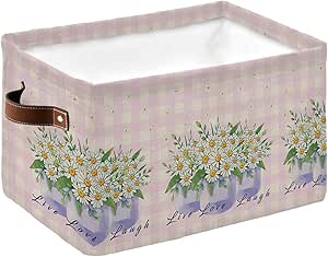 Amazon.com: Spring Floral Storage Basket for Organizing Shelves ...