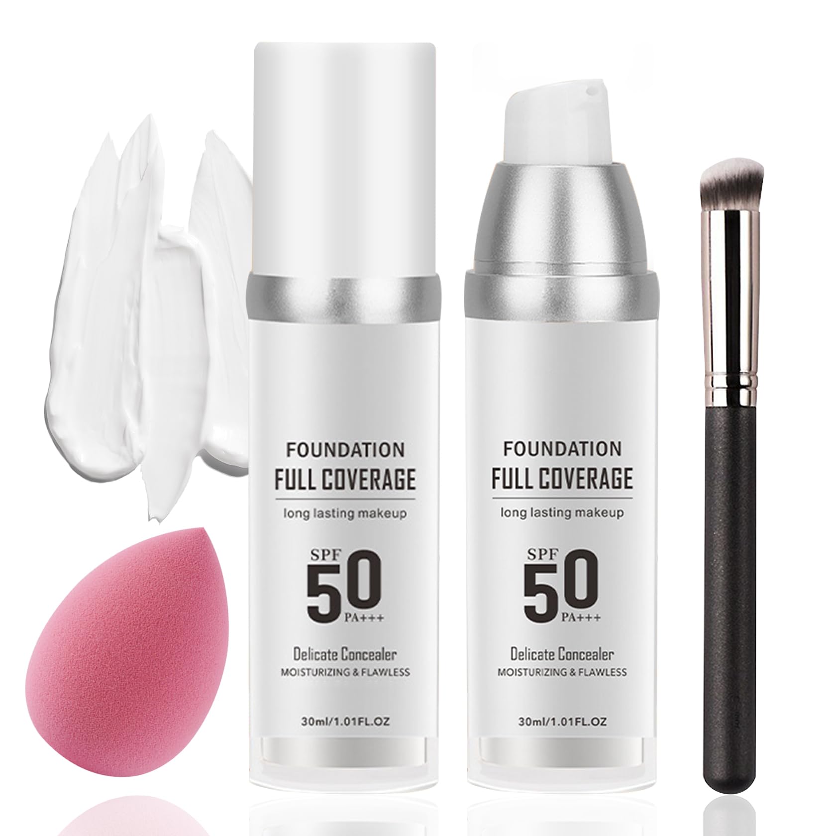 Amazon.com : 2PCS Color Changing Foundation Set with Foundation Brush ...