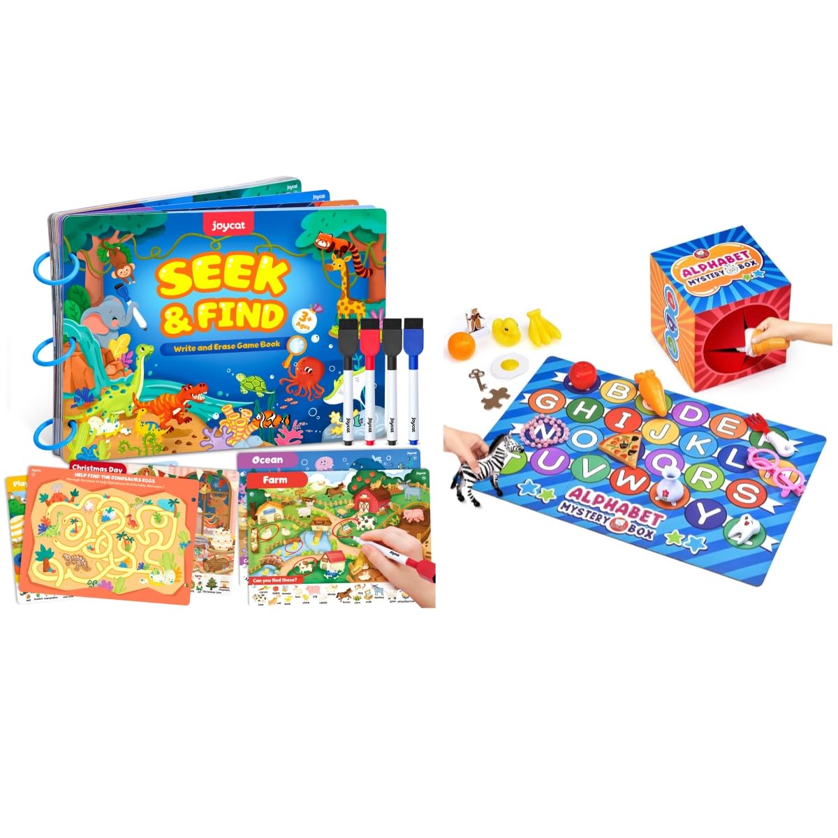 Amazon.com: JoyCat Mystery Alphabet Box+Seek & Find Game Books ...