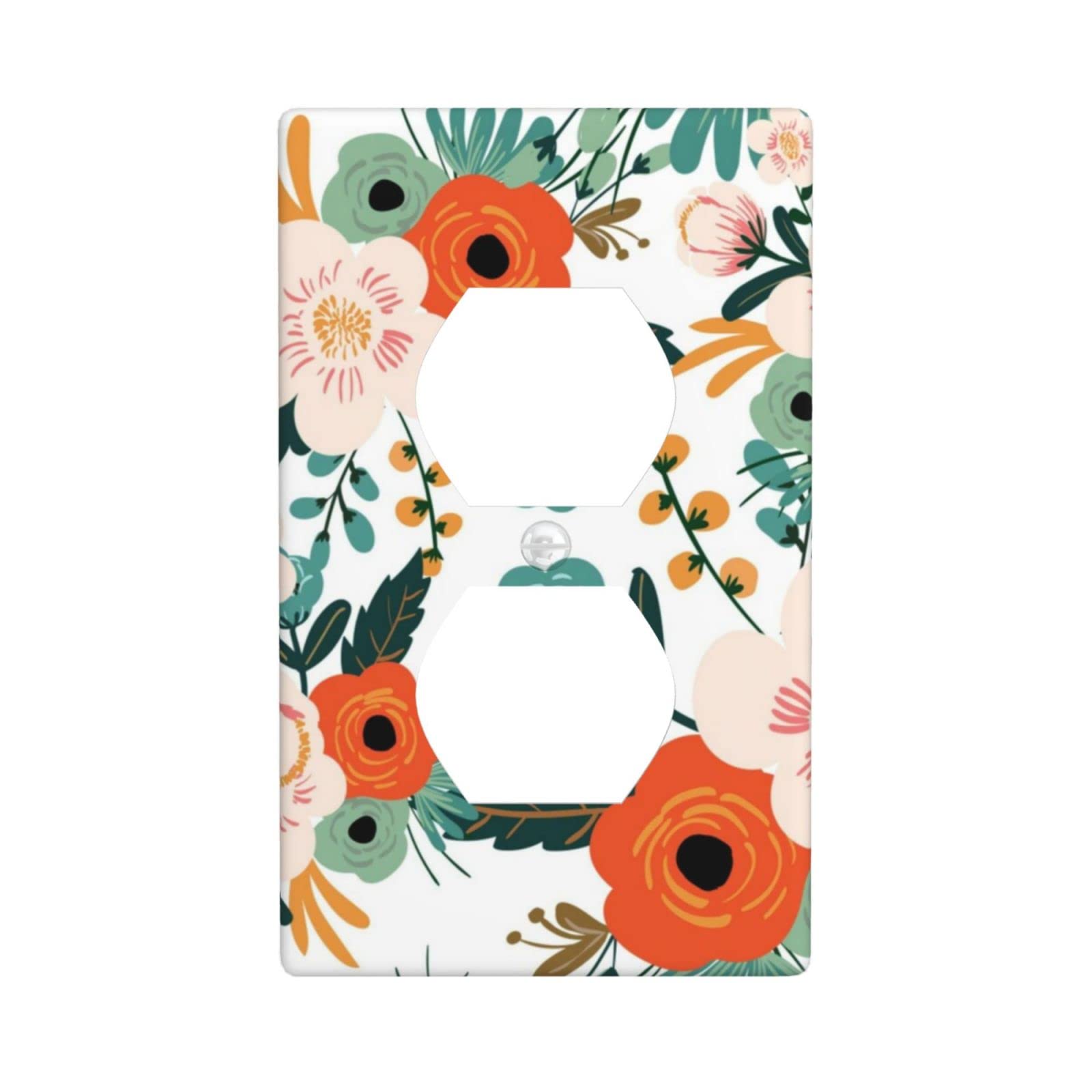 Pink Floral Outlet Covers 1 Gang Single Duplex Receptacle Cover, Red ...