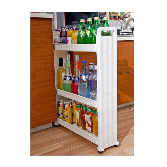 Buy Baoyouni Slim Slide Out Rolling Storage Cart Tower, Narrow Space ...