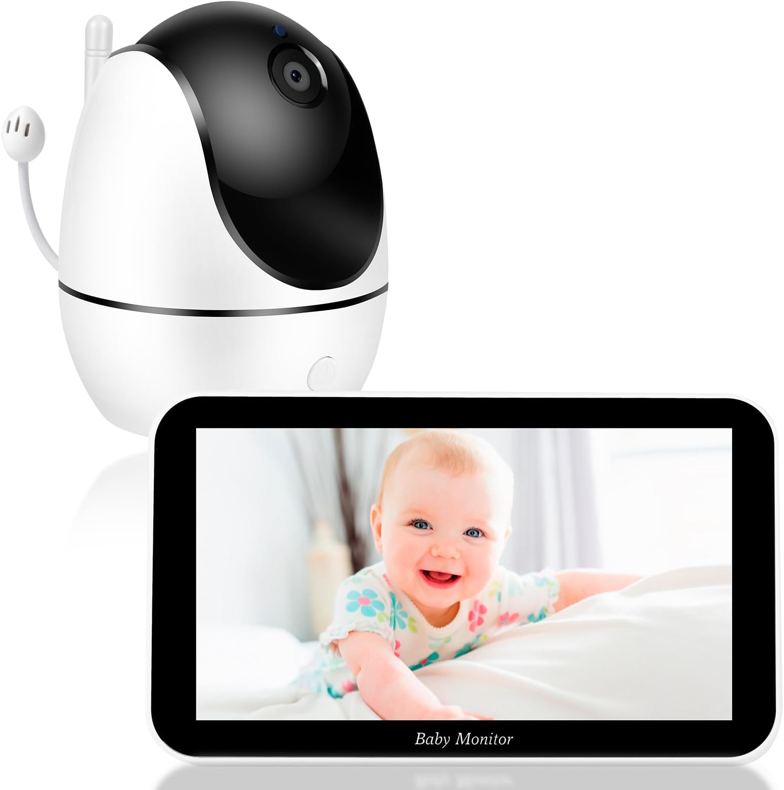 NWOUIIAY 5.0” Babyphone Caméra Bebe Surveillance 720P Angle de Vision ...