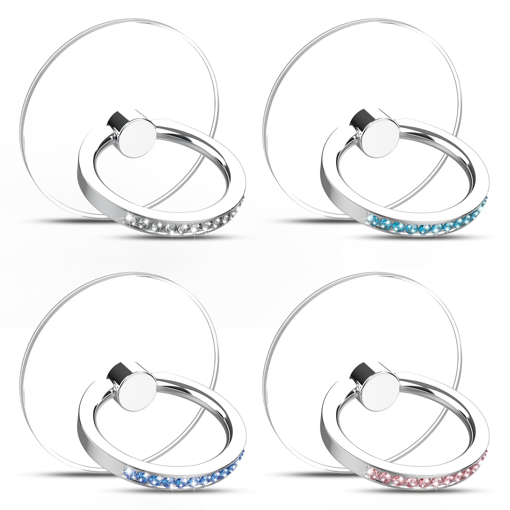 Amazon.com: KutumyQC Transparent Phone Ring Holder 4 Pcs, Clear Cell ...