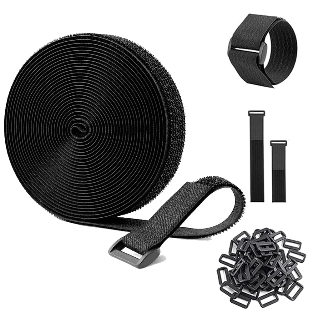 Reelau 5M Hook and Loop Cable Straps Adjustable Cable Ties 2CM Wide ...
