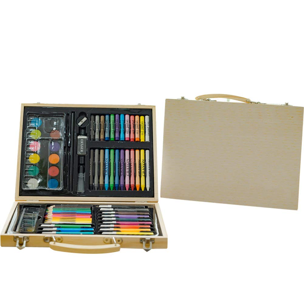 68 Piece Wood Art Set Deluxe Art Creativity Set In | Desertcart INDIA