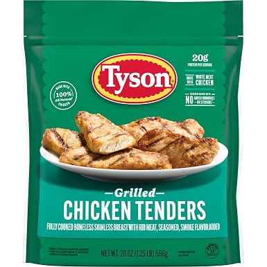 Amazon.com: Tyson Fully Cooked Grilled Chicken Tender, 1.25 Lb Bag ...