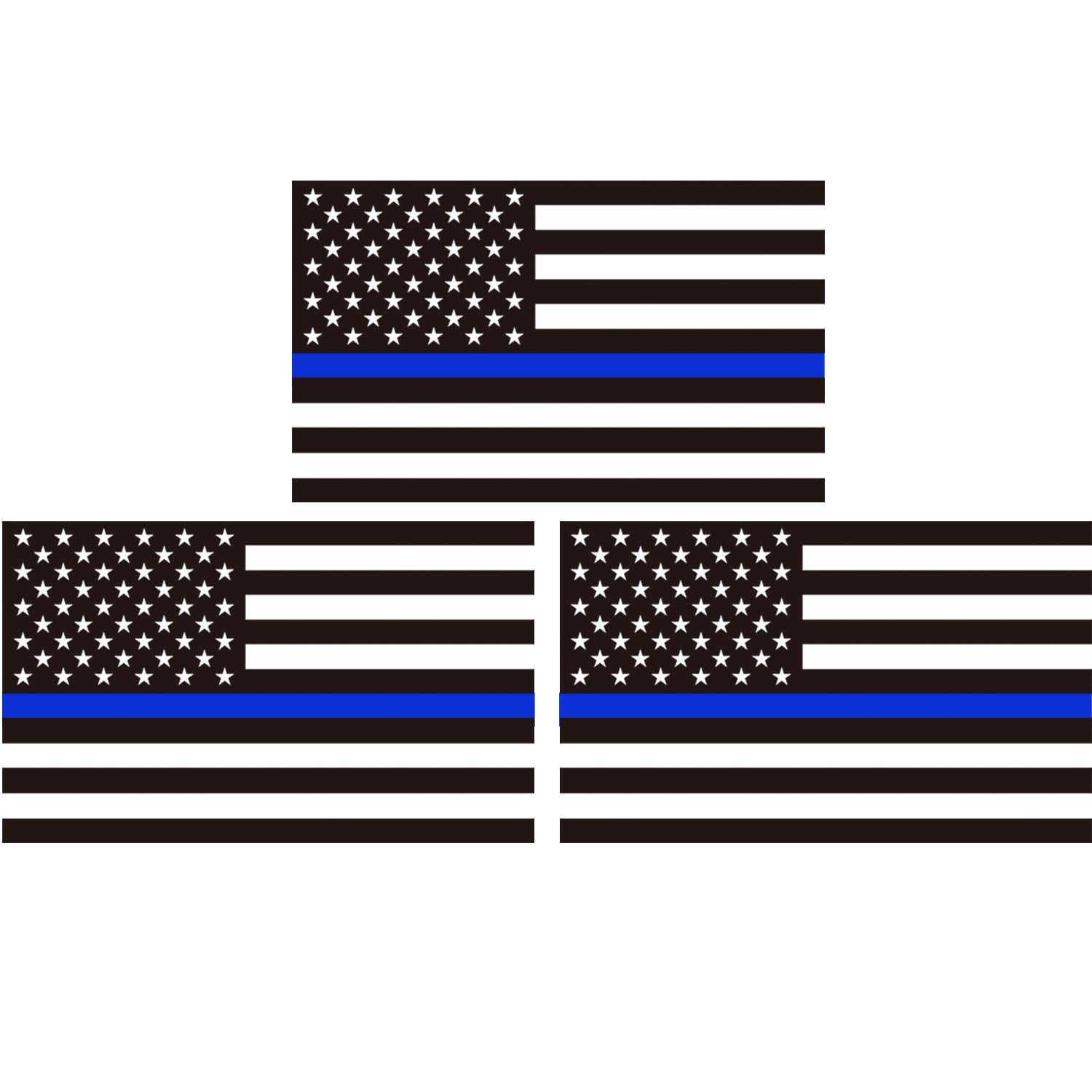 Gearoot 3 Pack Die Cut Reflective Thin Blue Line Decals, American Flag ...