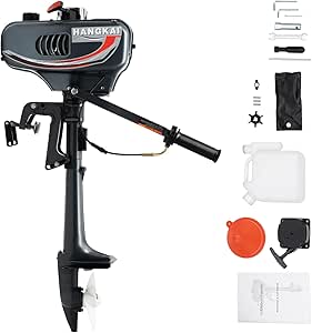 Amazon.com: HANGKAI Outboard Motor, 2-Stroke 3.5HP Heavy Duty Fishing Boat Engine, Manual Start ...