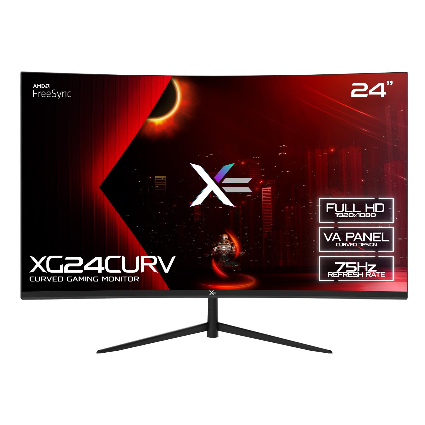 24 Inch Curved Gaming Monitor 1920x1080p Monitor 75hz 8ms Mprt ...
