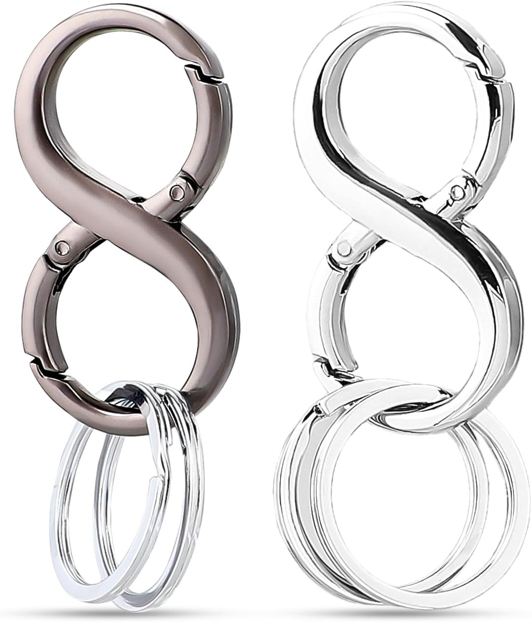 Amazon.com: Hariendny Keychain (2 Pack) - 8 Shaped Metal Keychain Clips ...