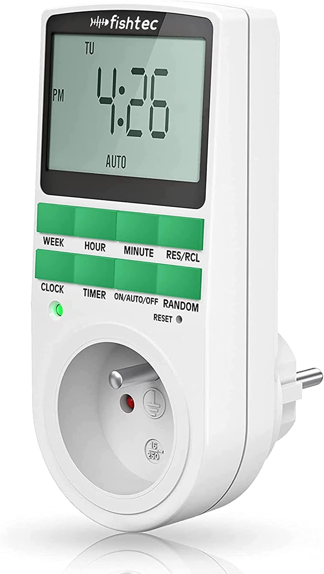 Prise Programmateur Digital FISHTEC 10 minuteries - Grand écran LCD - Economies d'énergie - Mode ...