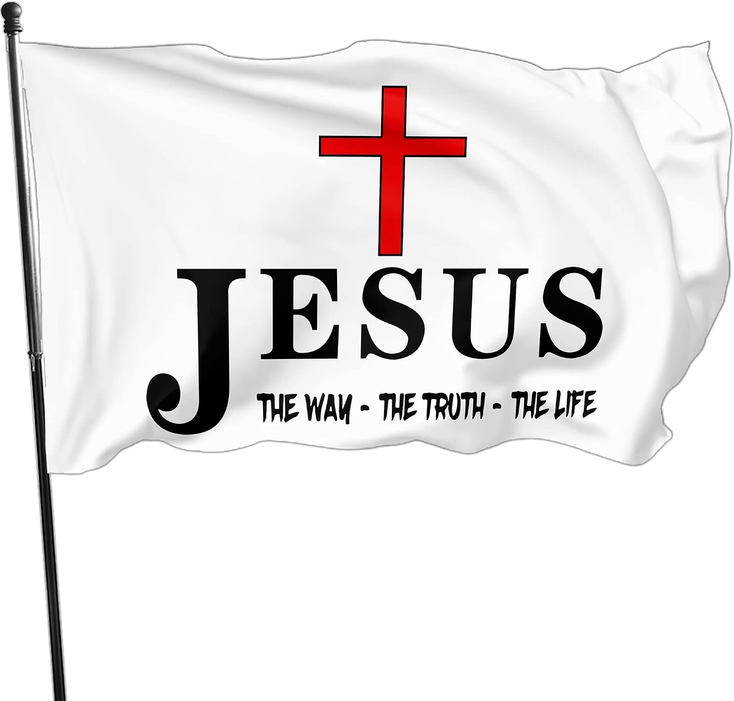Amazon.com : Jesus The Way Truth Life Flag Christian Jesus Faith Flag ...
