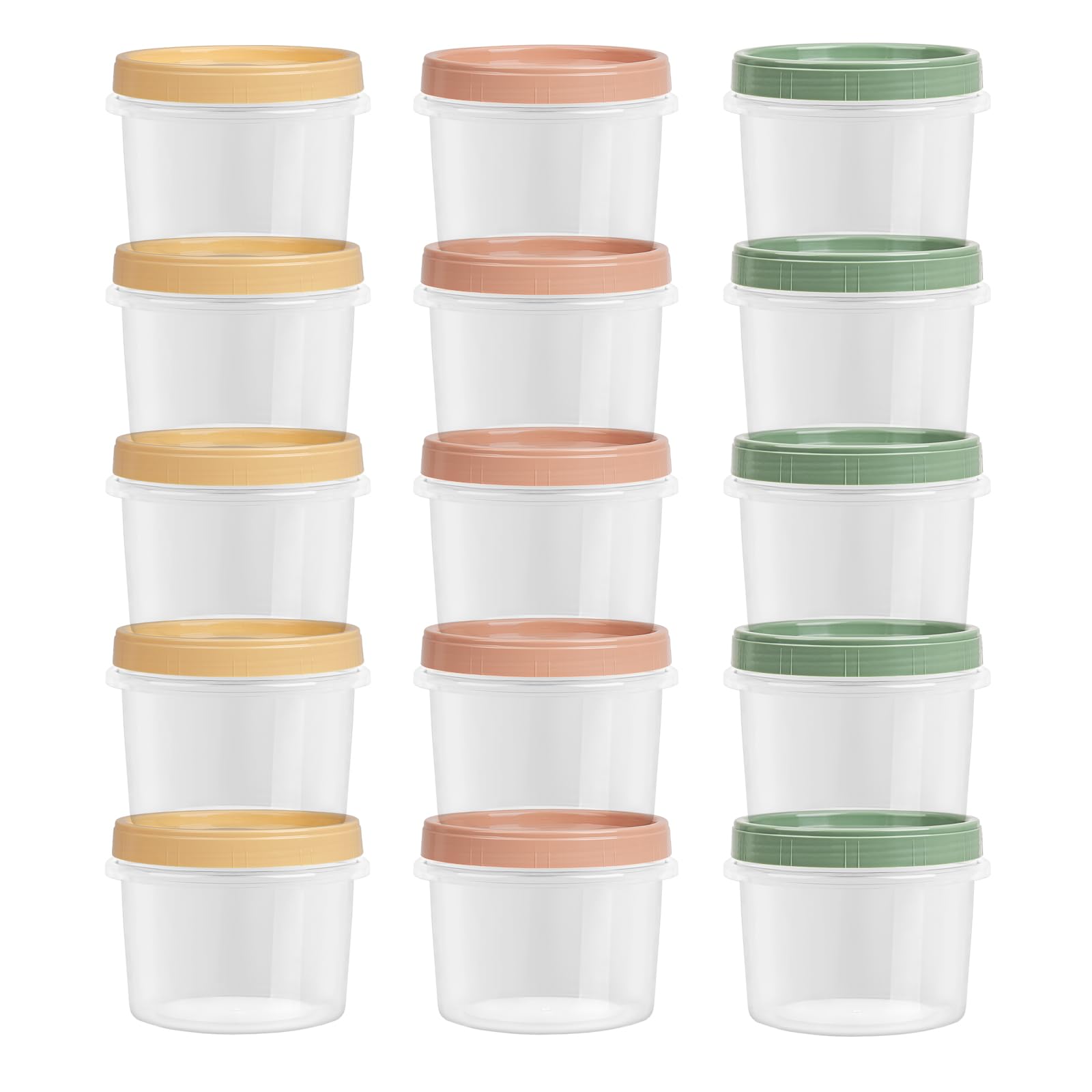 Amazon.com: 16 Oz Plastic Containers with Lids, 15 Pack Overnight Oats ...