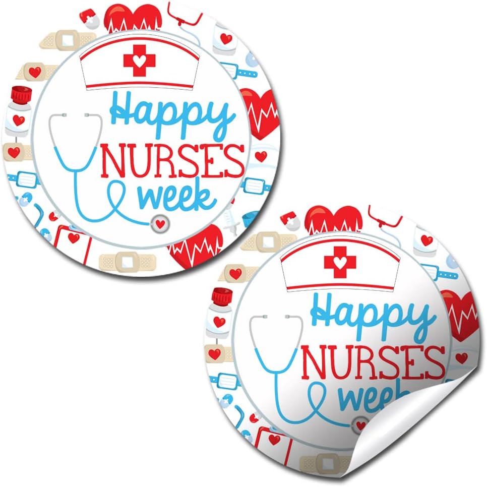 Amazon.com : Happy Nurses Week Nurse Appreciation Themed Stickers, 40 2 ...