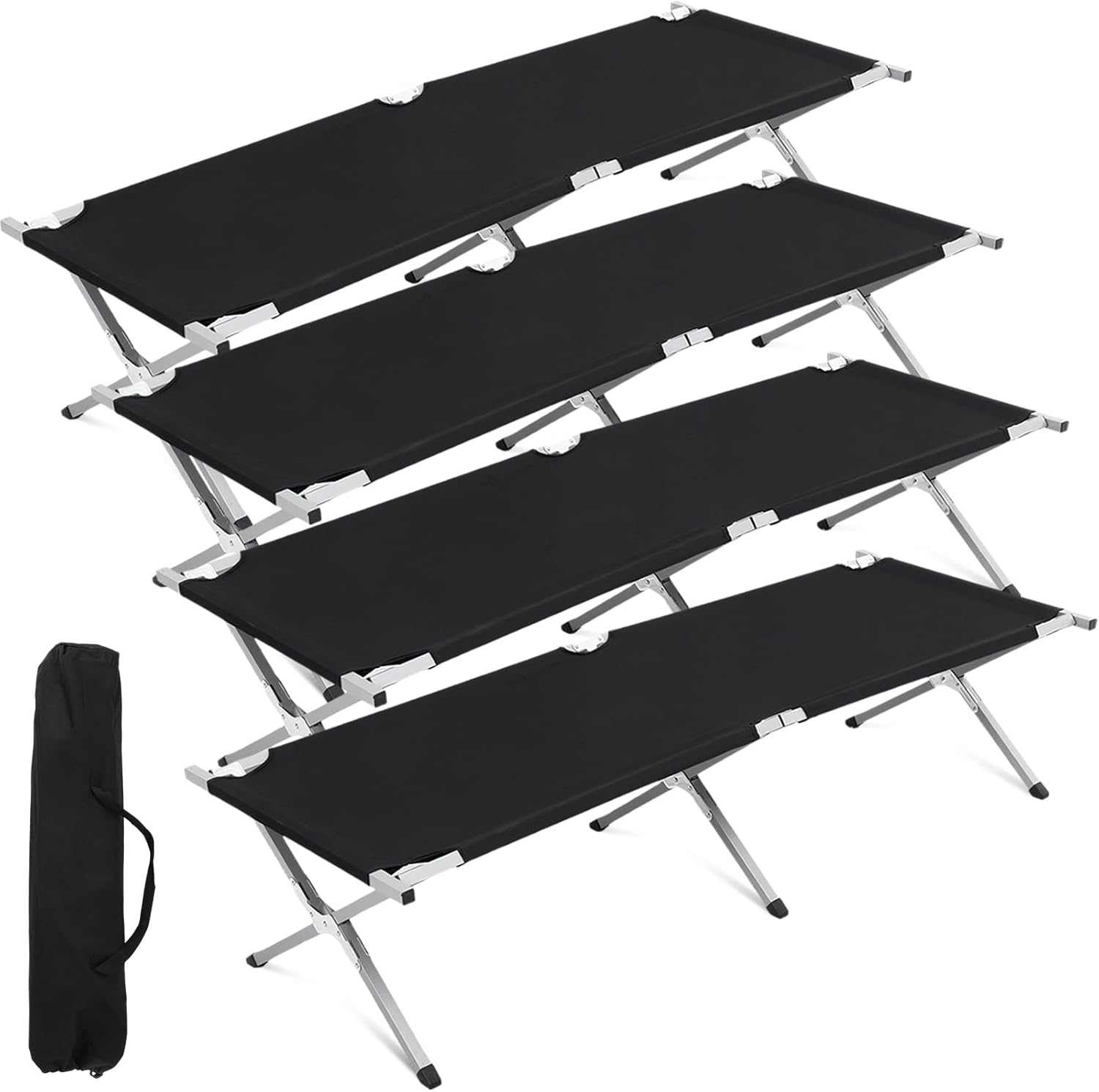 Amazon.com: Barydat 4 Pcs Folding Camping Cot for Adult Outdoor ...