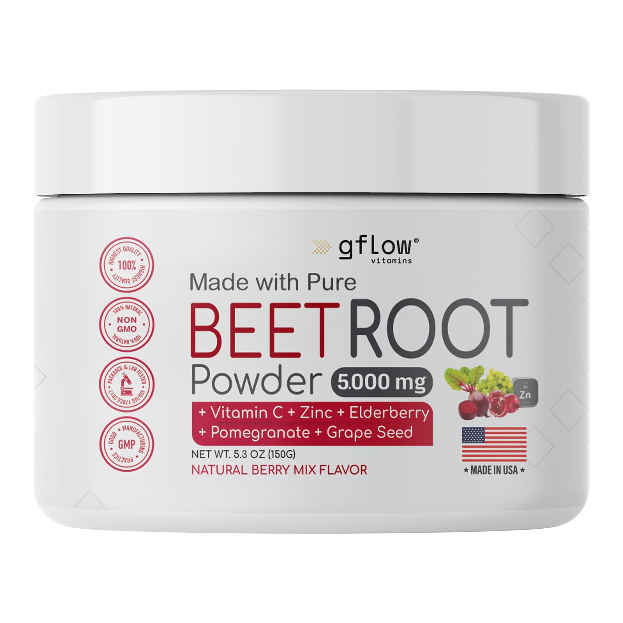 Amazon.com: gflow vitamins Beet Root Powder - Nitric Oxide Boost and Heart Health - Non-GMO ...
