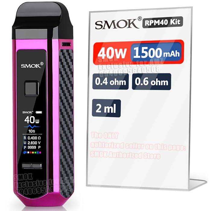 Buy Official SMOK RPM40 1500mAh 40W E Cigarettes Starter Kit with Pod ...