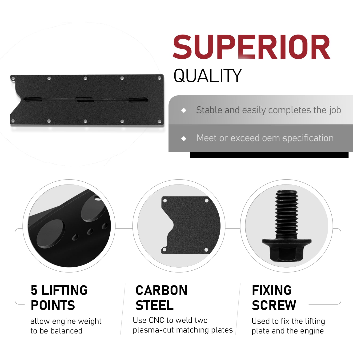 Snapklik.com : Bzsunway Heavy Duty LS Lift Plate For LS Engine Lift ...