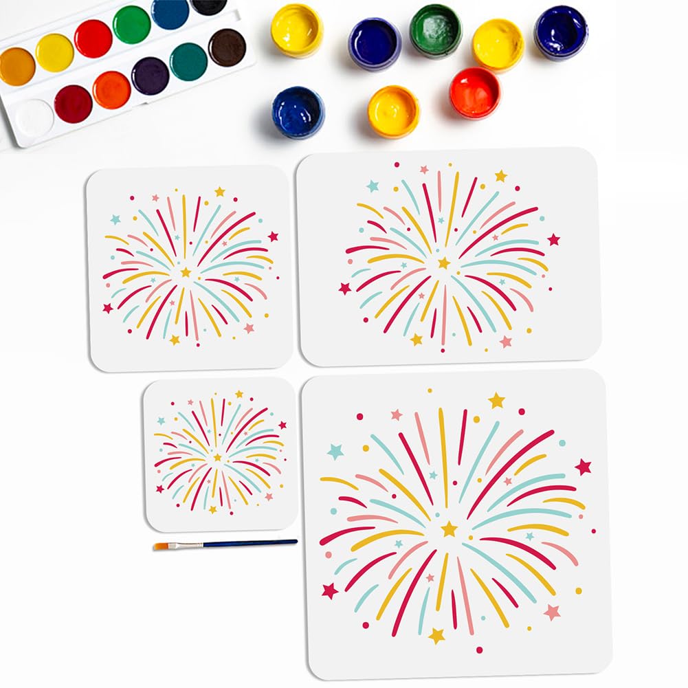 Amazon.com : MAYJOYDIY 4pcs Fireworks Stencils 6~11.8inch 4 Sizes ...