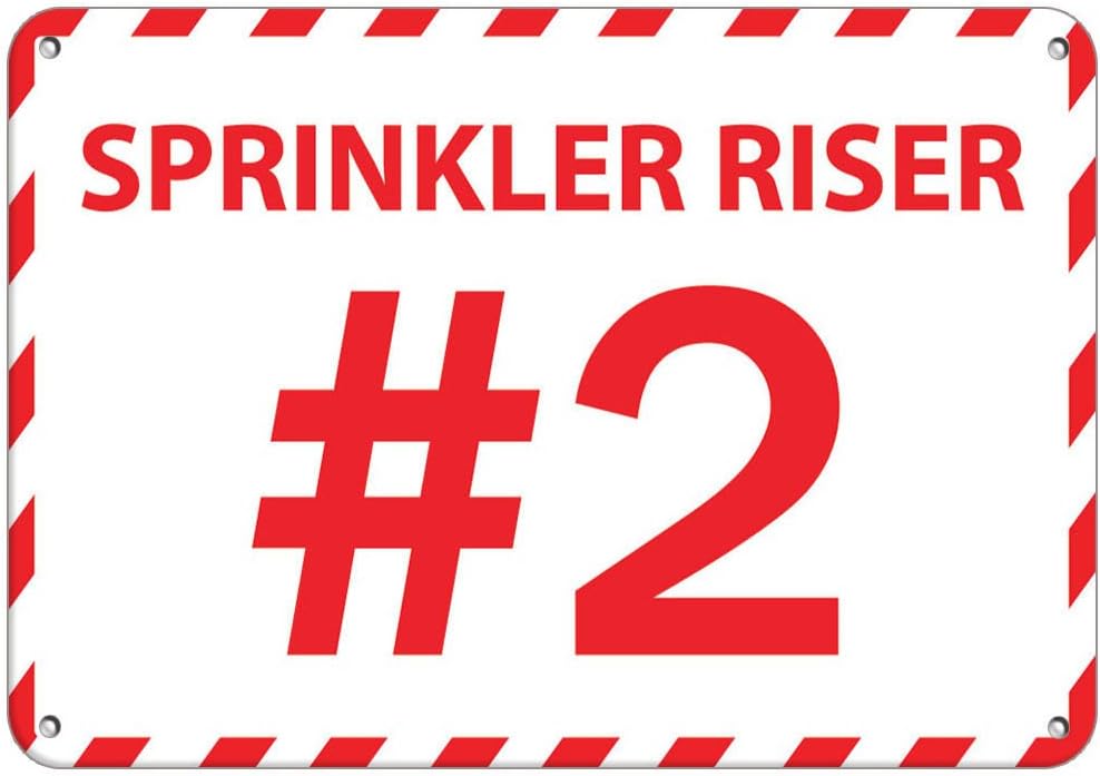 Amazon.com: Sprinkler Riser #2 Hazard Sign Fire Sign LABEL DECAL ...