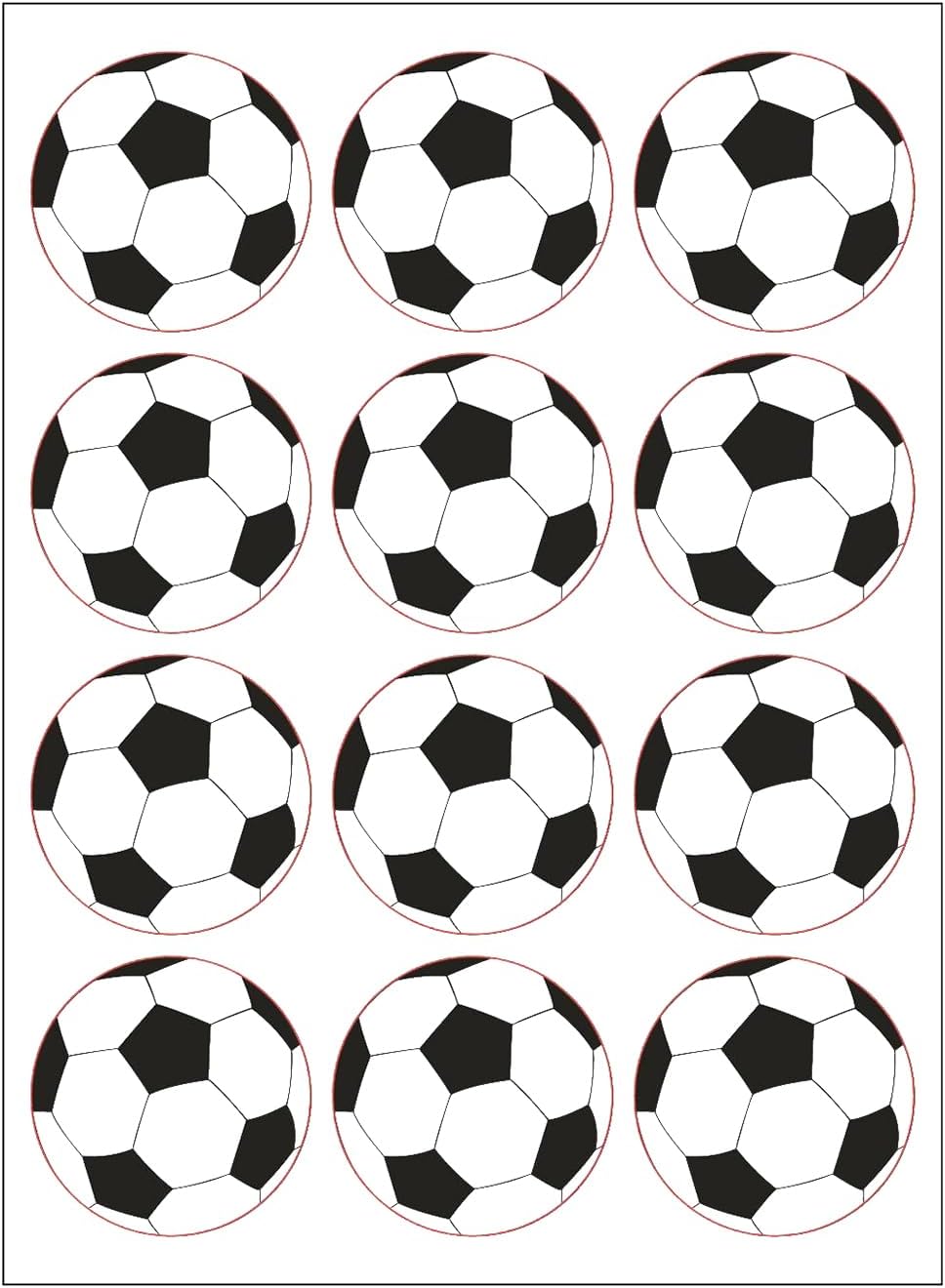 LABELS4U Football Stickers 25mm Diameter, 5 Sheets with 12 Stickers (60 ...