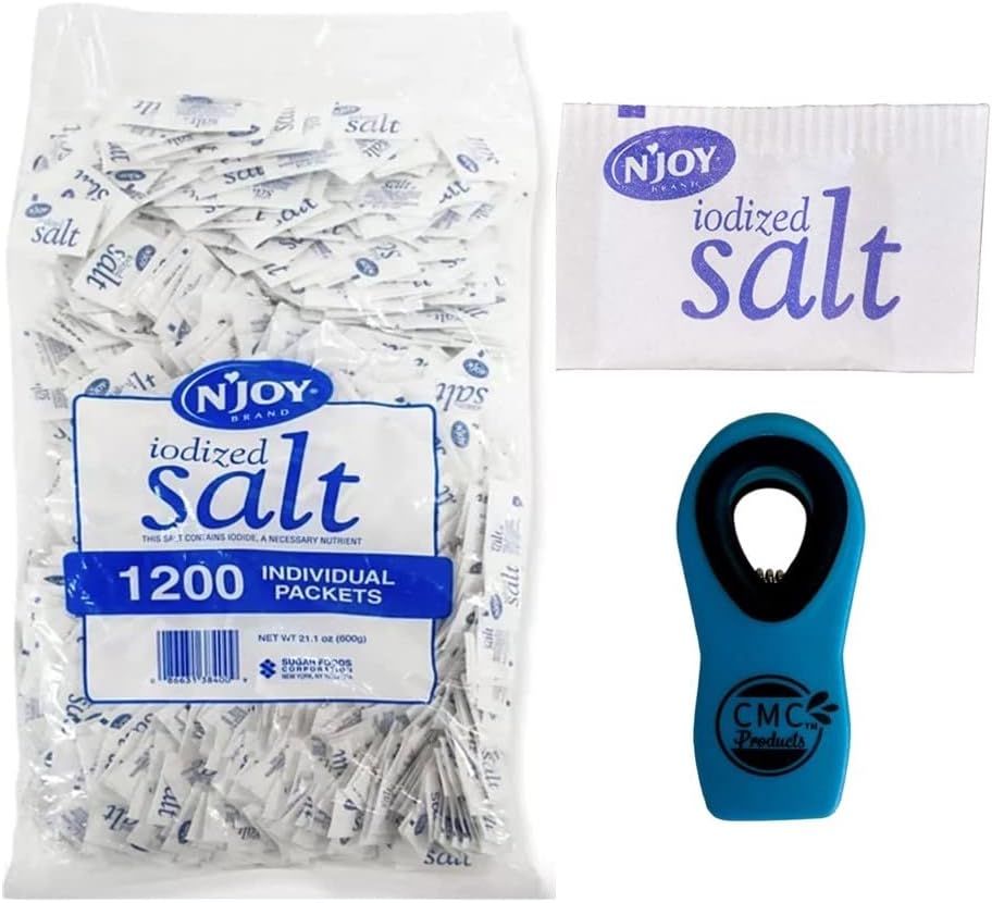Amazon.com : N'JOY Iodized Salt - Salt 1,200 count Individual Packets ...