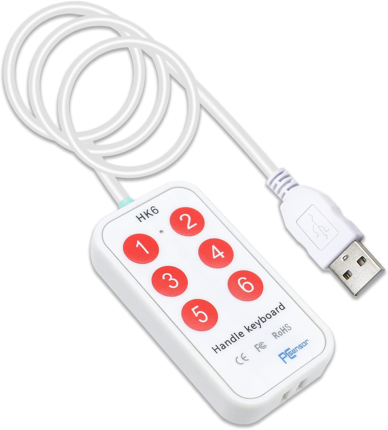 Amazon.com: PCsensor Mini Handle Keyboard 4 Button USB Programmable ...