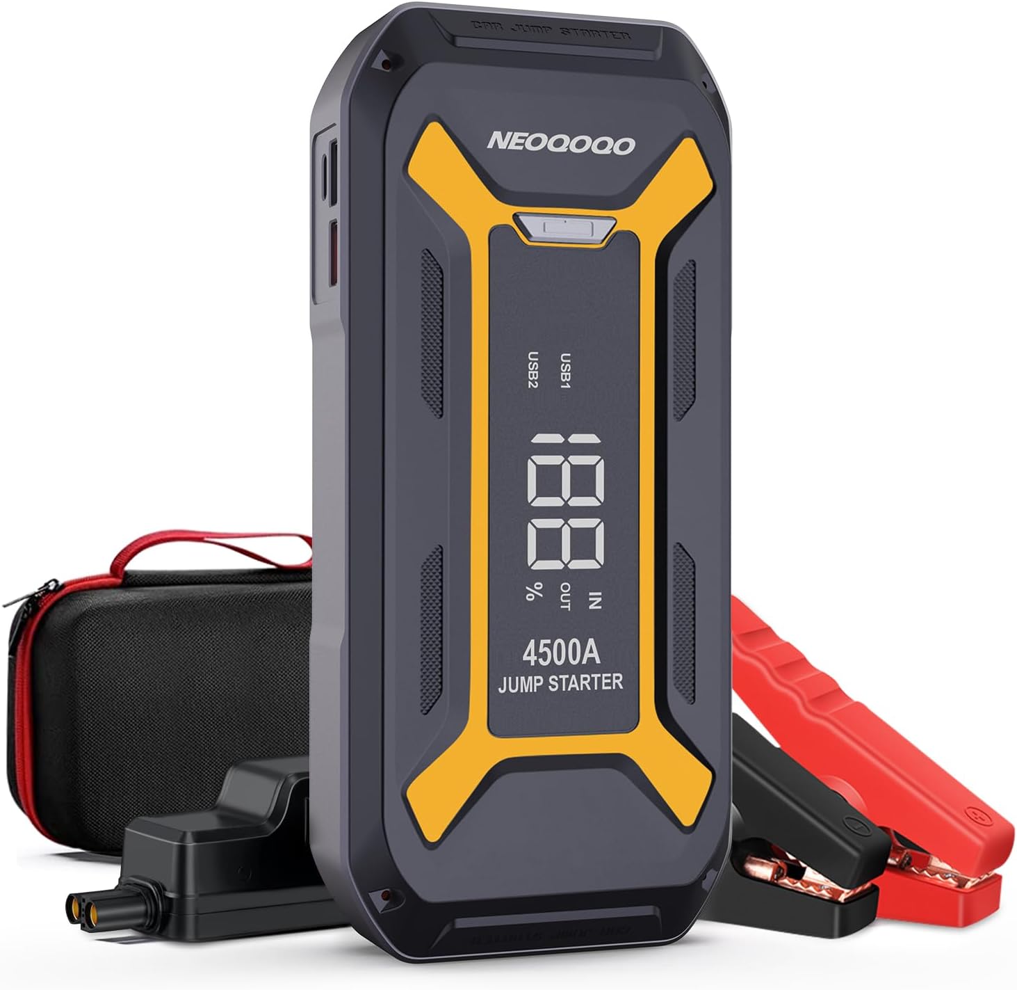 Amazon.com: NEOQOQO Car Jump Starter, 4500A Peak Battery Jumper Starter ...