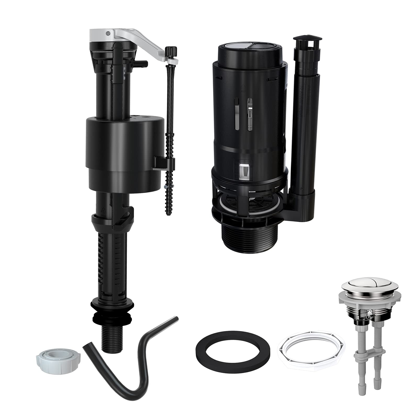 R&T Toilet Flusher Replacement Kit with Toilet Fill Valve & 3" Dual ...