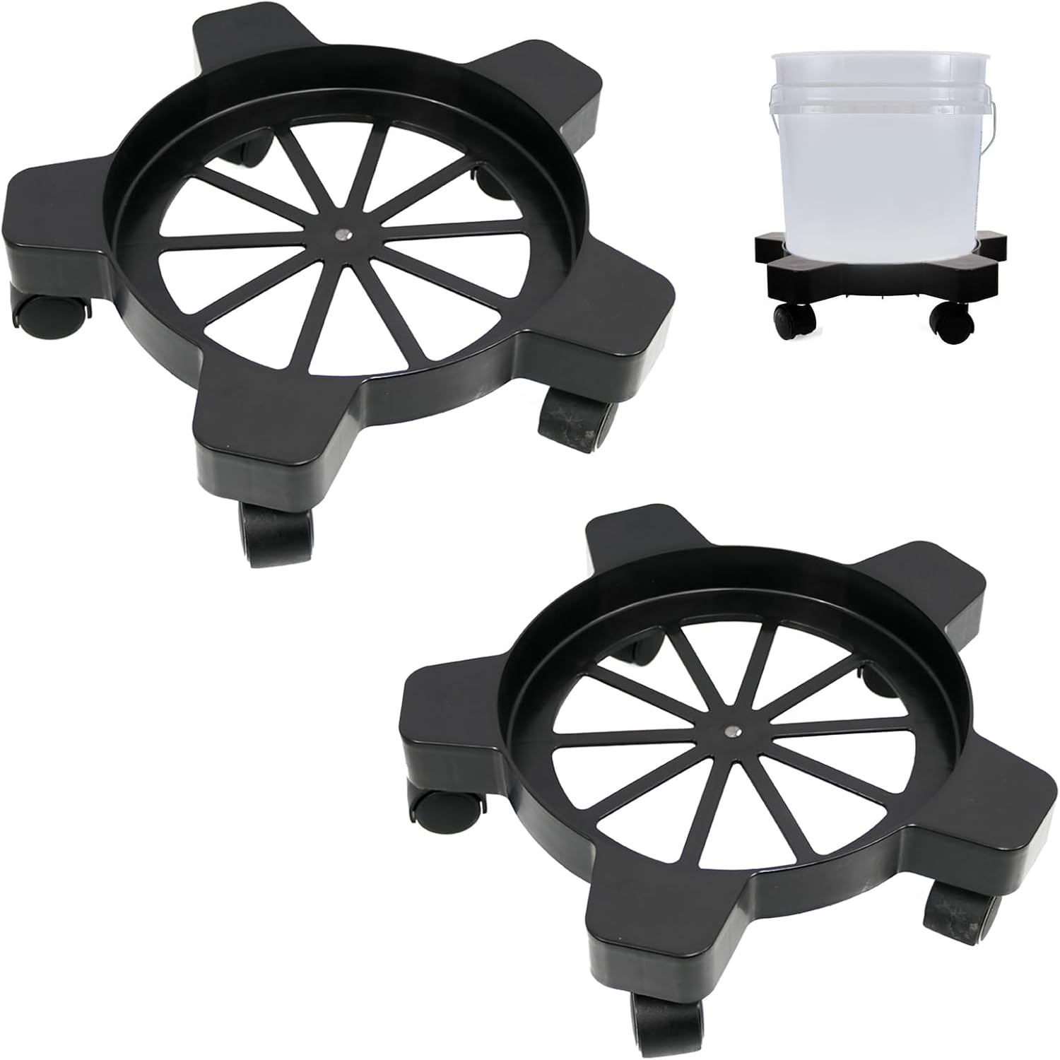 Amazon.com: CNQLIS 5 Gallon Bucket Dolly with 5 Smooth-Rolling Swivel ...