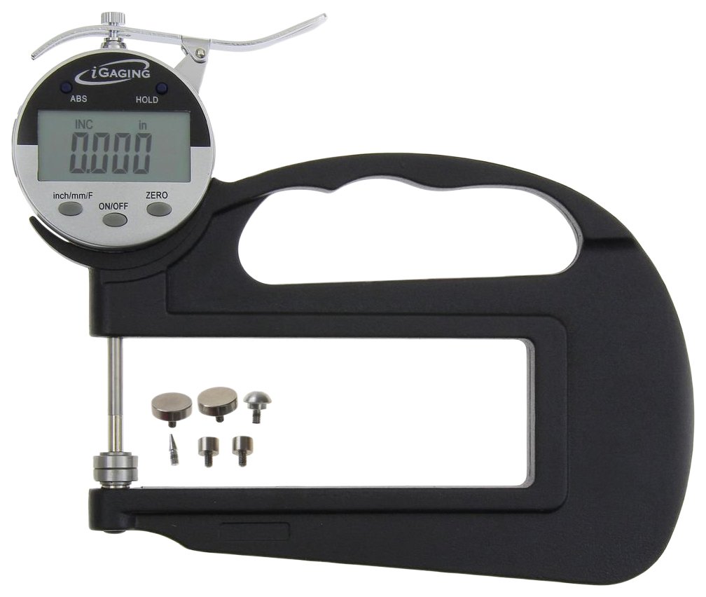 Snapklik.com : Deep Throat Thickness Gauge W/6 Anvils Digital Electronic Indicator 0-1"/0.0005"