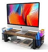 Amazon.com: WESTREE Dual Monitor Stand Riser with Two Drawers, Extra ...