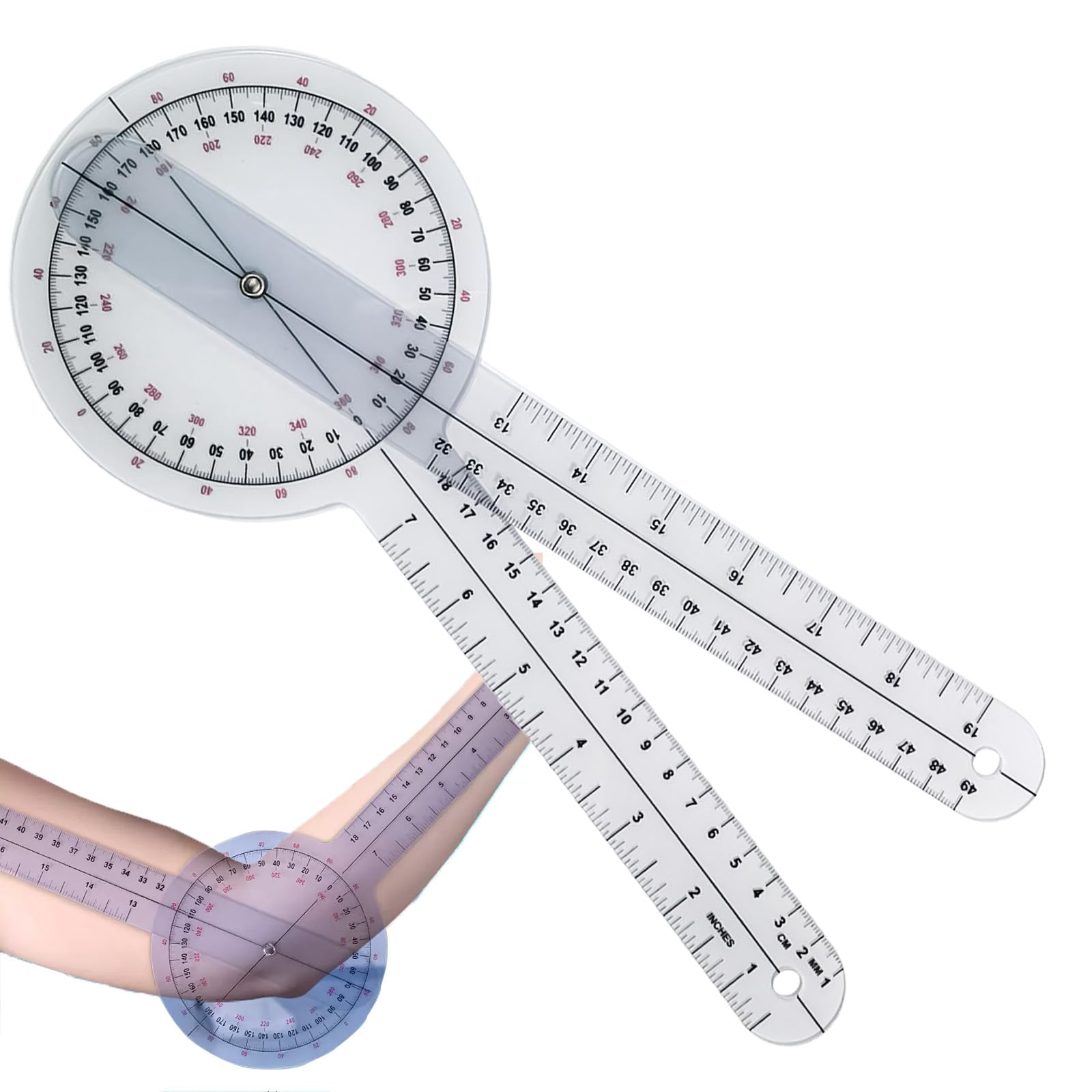 AxiyanX 12 inch goniometer,360 Degree goniometer physical therapy ...