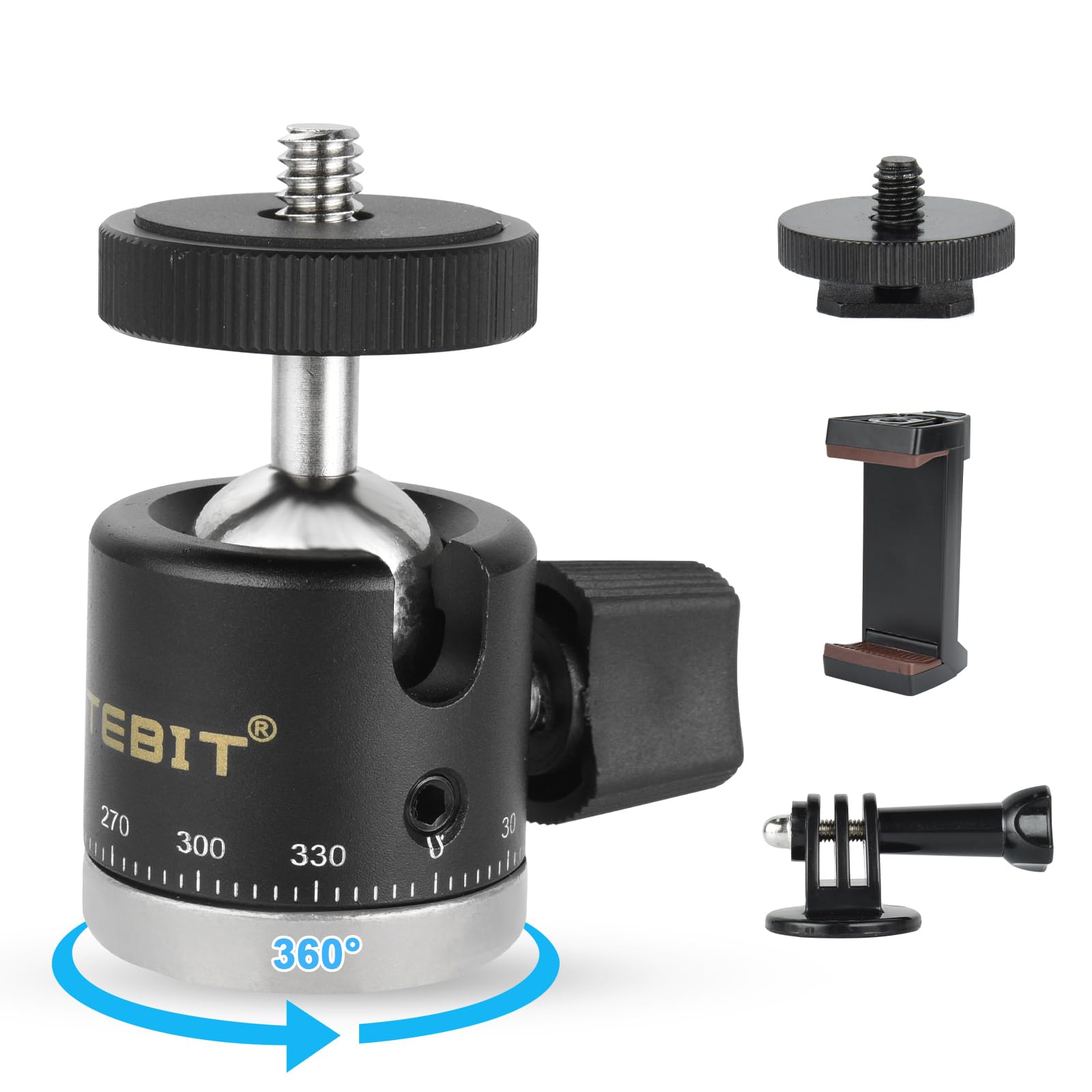 Amazon.com : UTEBIT Mini Ball Head, 360° Panoramic Tripod Head Mount ...