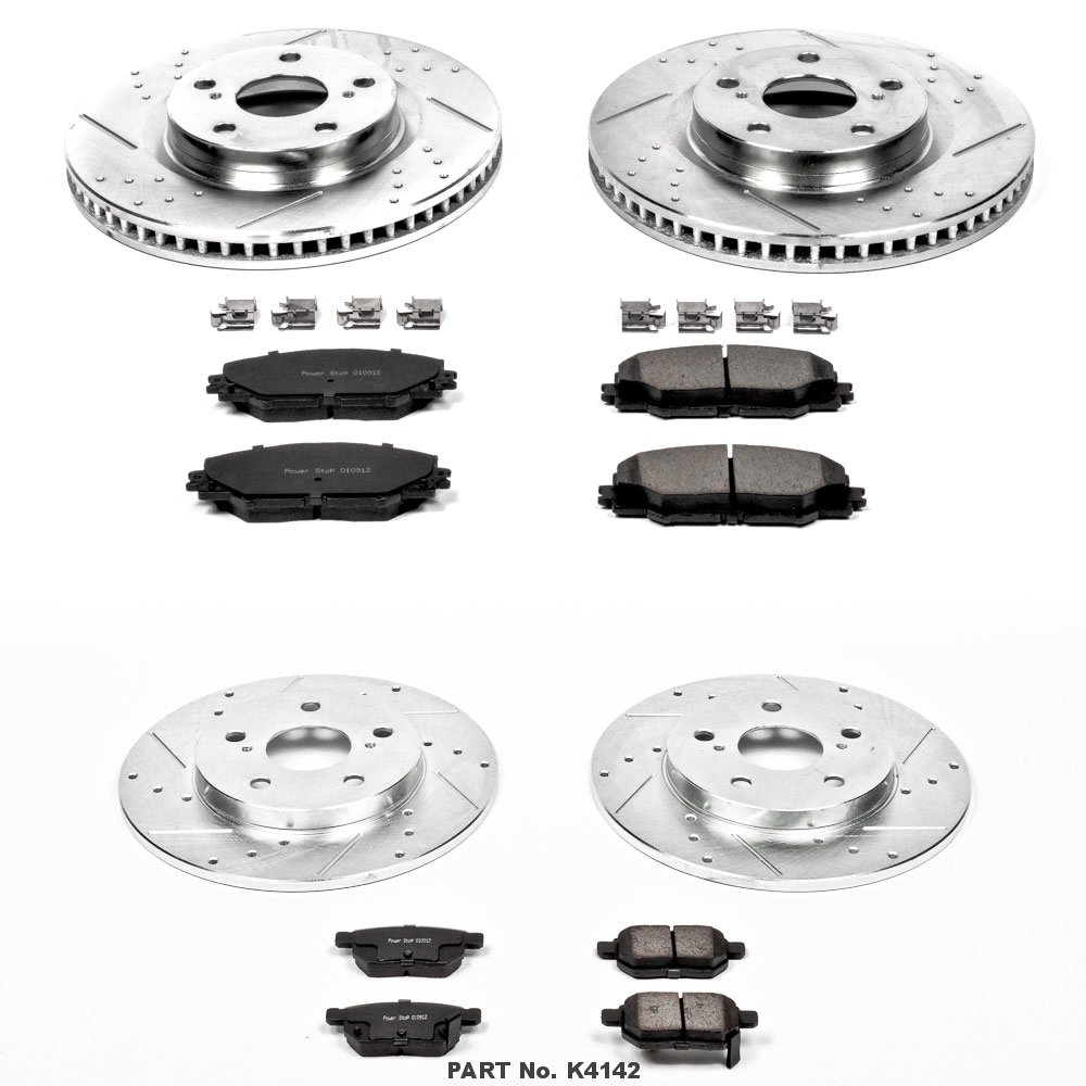 Power Stop K4142 Front and Rear Z23 Carbon Fiber Brake Pads with ...