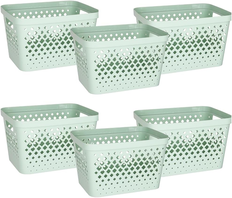 Amazon.com: Glad Plastic Storage Basket Set, Value Pack of 6 | Open ...