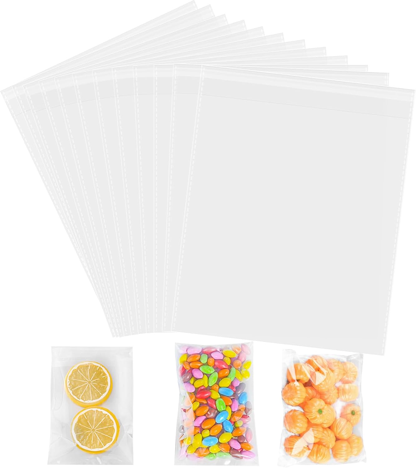 Cellophane Bags - 100 Pack Small Clear Cellophane Sweet Cookie Bags ...