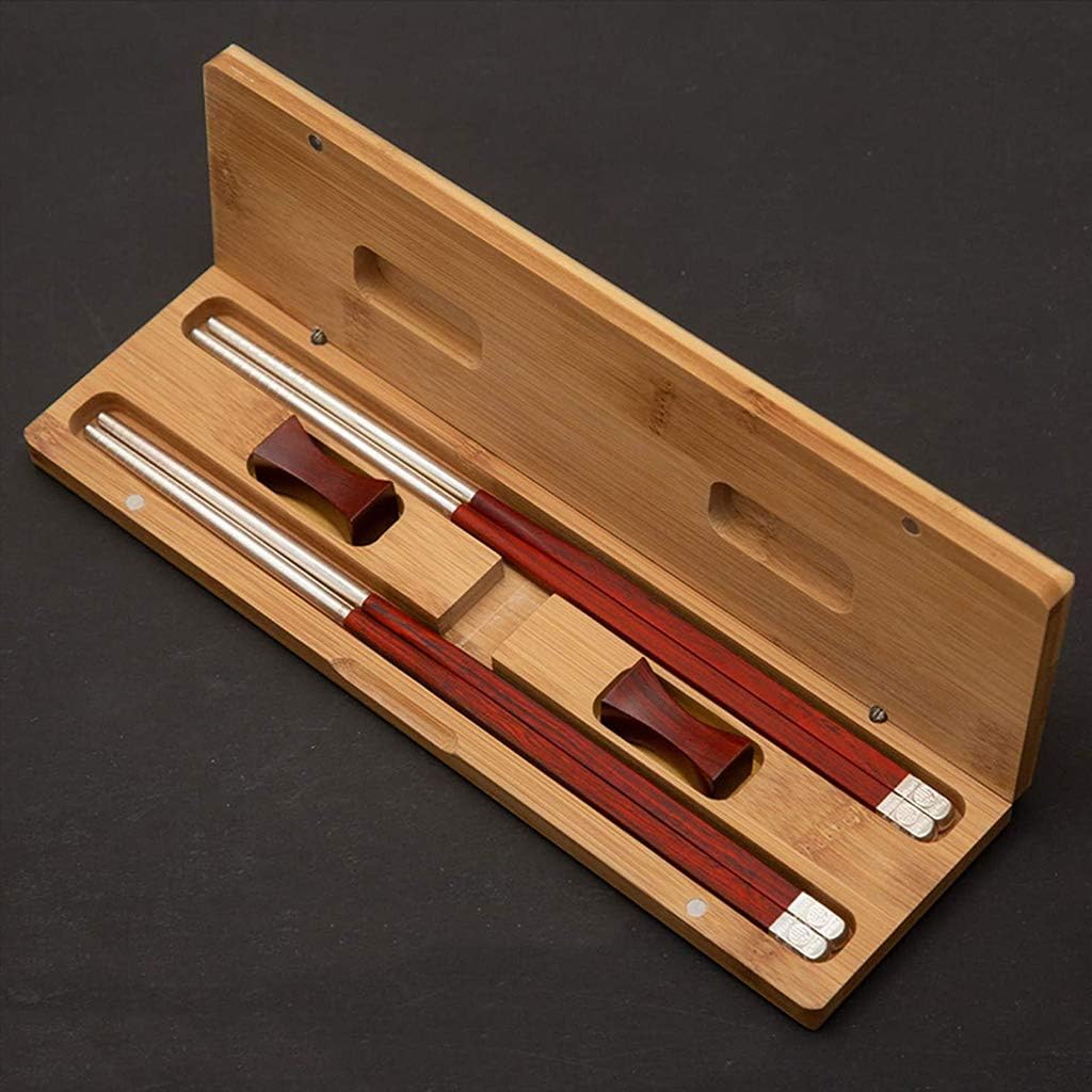Amazon.com: FAMMIX Luxury Silver Wooden Chopsticks Reusable, Natural ...